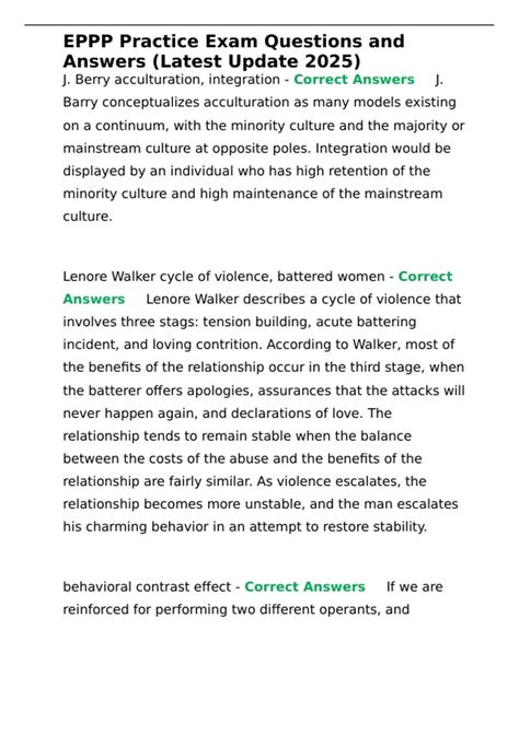 Eppp Practice Exam Questions And Answers Latest Update 2025 Eppp Practice Stuvia Us