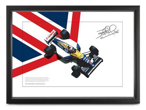 Nigel Mansell Signed Williams Formula 1 Red 5 Lithograph Gpbox