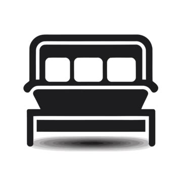 Simple Bedroom Bed Icon For Design Vector A Simplistic Black Icon Of