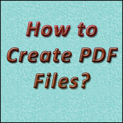 How To Create A Pdf File Ja Techs