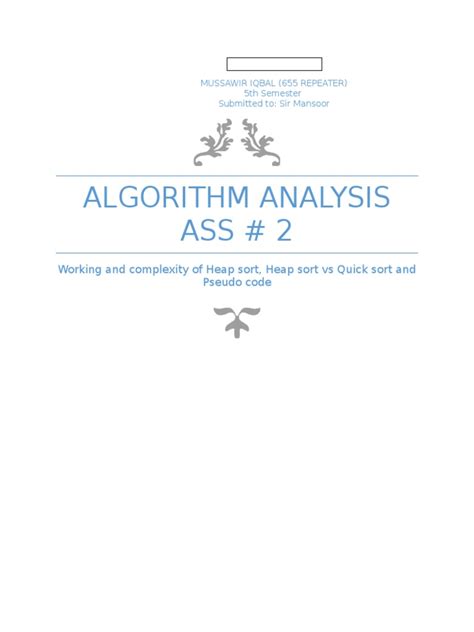 Heap Sort Algorithm Pdf Applied Mathematics Computer Data