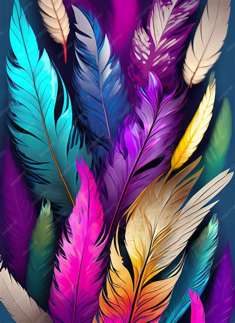 Premium Ai Image Photo Rainbow Bird Feathers Suspenseful Lights