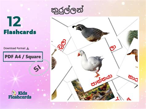 12 Free Sinhala Birds Flashcards Pdf