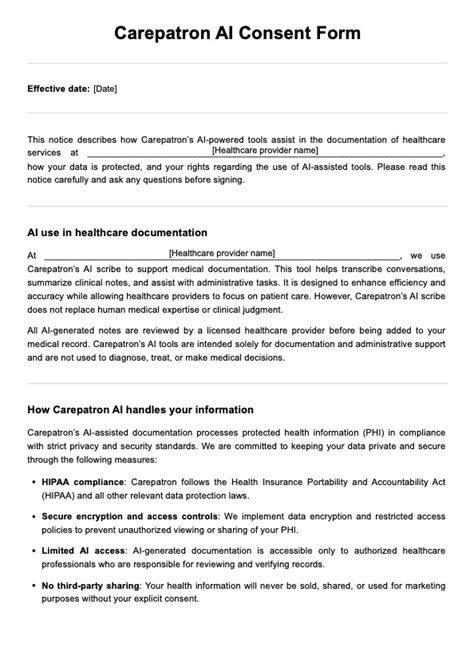Carepatron Ai Consent Form