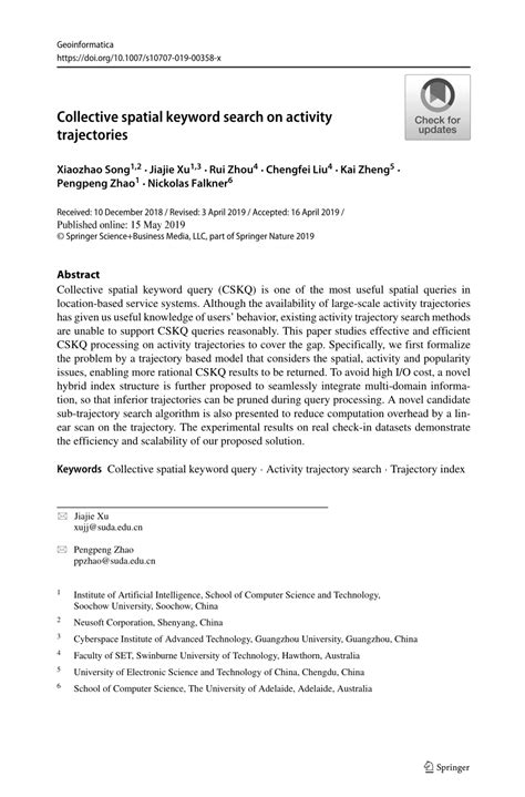 pdf collective spatial keyword search on activity trajectories