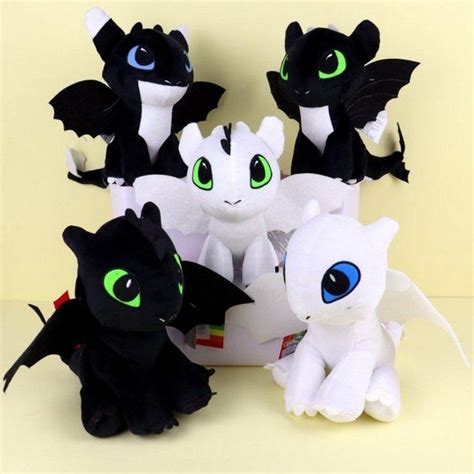 Набор Мягких игрушек Дневная и Ночная Фурия и их дети Sun Как приручить дракона Беззубик