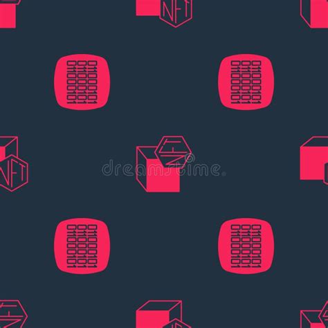 Set Binary Code And Nft Digital Crypto Art On Seamless Pattern Vector Stock Illustration