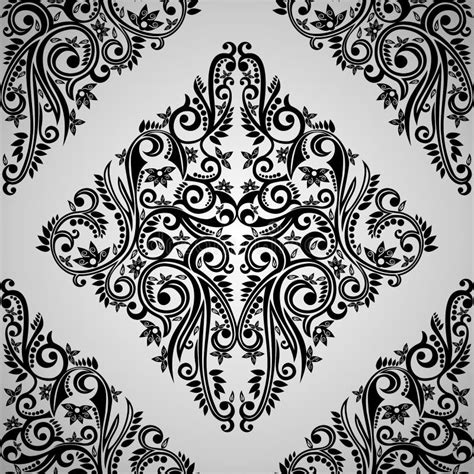 Wallpaper Batik Abstract Tile With Swirl Stock Illustration