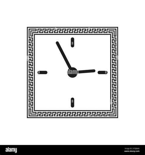 Square Clock Icon Geometric Border Design Timepiece Vector Illustration Stock Vector Image