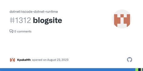 Blogsite Issue Dotnet Vscode Dotnet Runtime Github