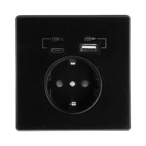USB Stopcontact Inbouw USB A USB C Zwart KoopLED