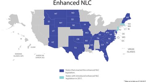 Compact State Nursing Map Printable Map