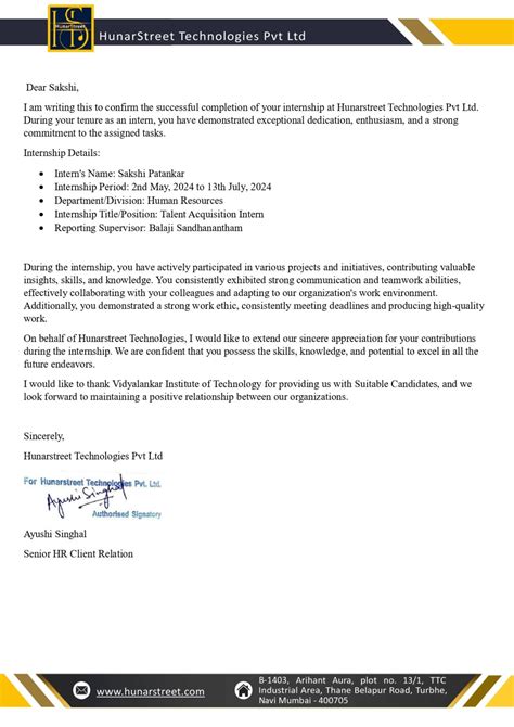 Sakshi Patankar On Linkedin Internship Recruitment Hunarstreet Human