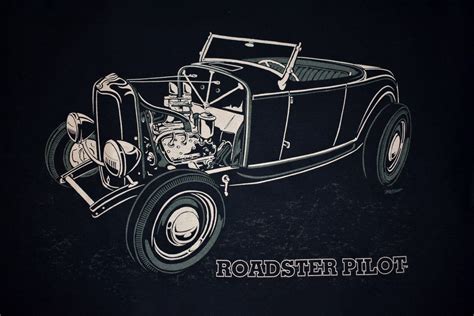 Roadster Pilot Flathead Black T Shirt 24