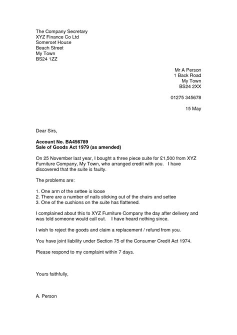 Consumer Complaint Letter Following Are Suggestions On How To Write