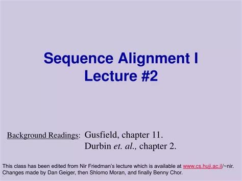 PPT Sequence Alignment I Lecture 2 PowerPoint Presentation Free Download ID 4139431