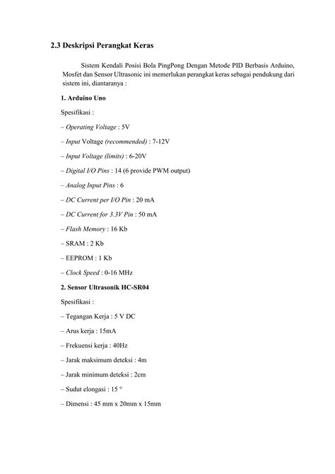 Sistem Kendali Posisi Bola Pingpong Dengan Metode Pid Berbasis Arduino