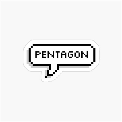 Pentagon Pixel Speech Bubble Sticker Phone Decal Water Bottle Stickers
