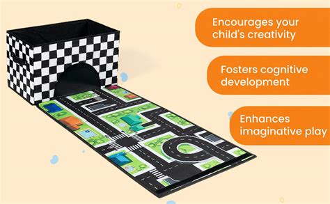 Hfkpjrt Toy Car Storage Box With Play Mat 2 In 1