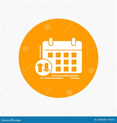 Schedule Classes Timetable Appointment Event White Glyph Icon In Circle Vector Button