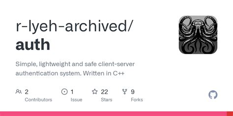 GitHub R Lyeh Archived Auth Simple Lightweight And Safe Client Server Authentication System