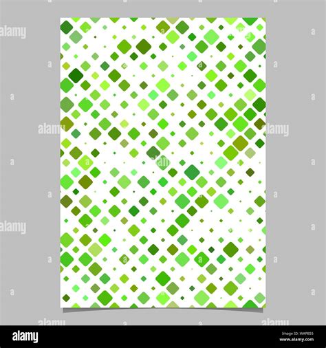 Green Diagonal Square Pattern Flyer Template Vector Tiled Mosaic Document Background Stock