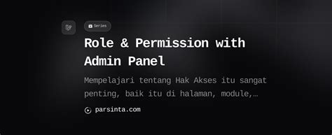 Role Permission With Admin Panel