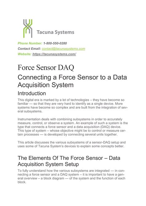 Force Sensor Data Acquisition PDF