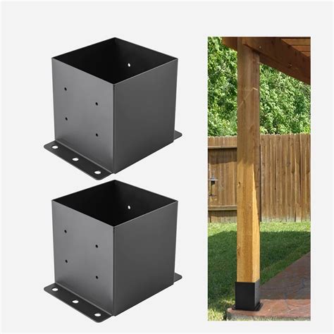 6x6 Post Base Post Brackets Inner Size 5 6x5 6 Black Powder Coated Heavy Duty Steel Fence