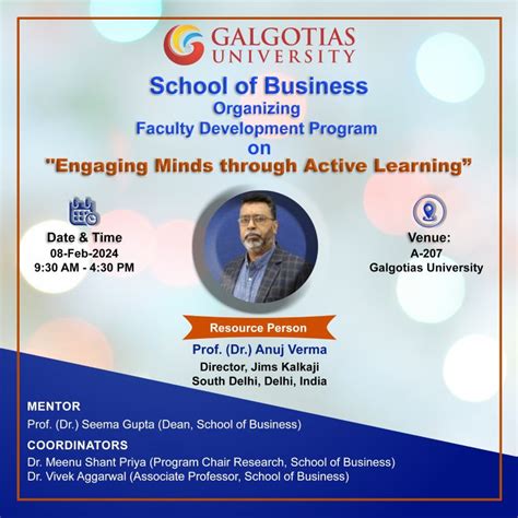 Anuj Verma Phd On Linkedin Conducted Fdp On Active Learning At Galgotia University