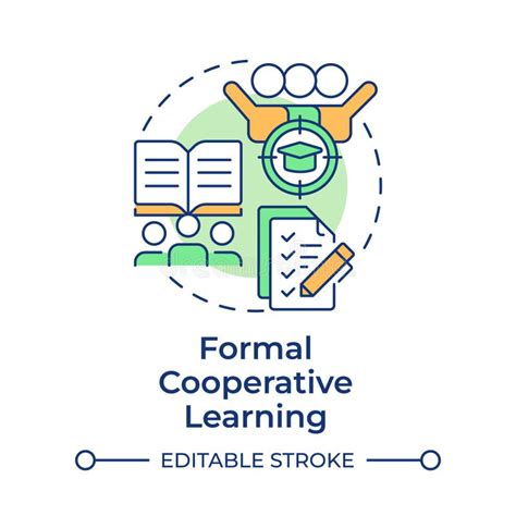 Formal Cooperative Learning Multi Color Concept Icon Stock Vector Illustration Of Flat
