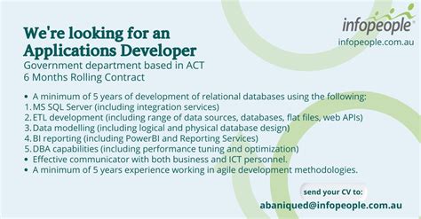 Hiring Canberra Hiring2023 Applicationdevelopment Applicationdeveloper Relationaldatabases