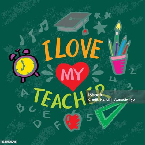 저는 선생님의 손 글자를 좋아합니다 해피 교사의 날에 인사말 카드 개념에 대한 스톡 벡터 아트 및 기타 이미지 개념 개념과 주제 교사 교육 관련 직업 Istock