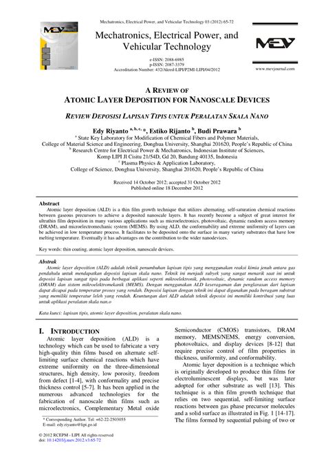 Atomic Layer Deposition For Nanoscale Devices Docslib