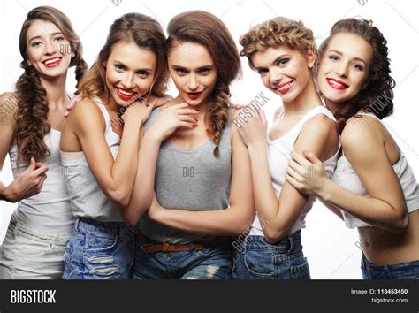 Group Five Girls Image Photo Free Trial Bigstock