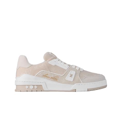 루이비통 Lv 트레이너 스니커즈 모노그램 데님 베이지 Louis Vuitton Kream