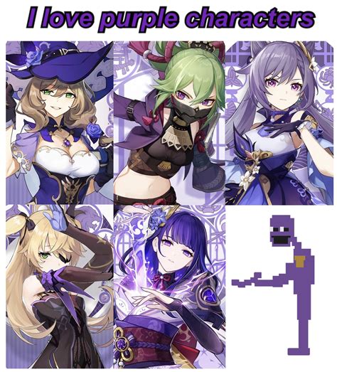 I Really Love Purple Characters R Genshin Memepact