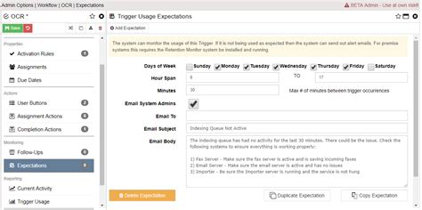 Workflow Expectations Docmgt