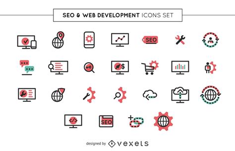 Seo And Web Icons Set Vector Download