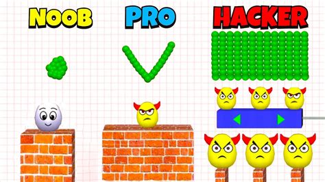 NOOB Vs PRO Vs HACKER Draw To Smash YouTube