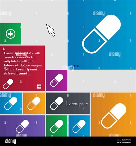 Pill Icon Sign Buttons Modern Interface Website Buttons With Cursor Pointer Vector