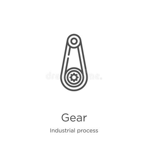 Gear Icon Vector From Industrial Process Collection Thin Line Gear Outline Icon Vector