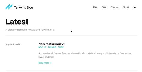 Nextjs And Tailwind Template For Blog And Portfolio Nextjs Templates