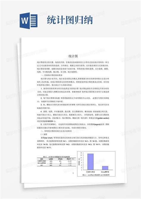 统计图归纳word模板下载 编号legymday 熊猫办公