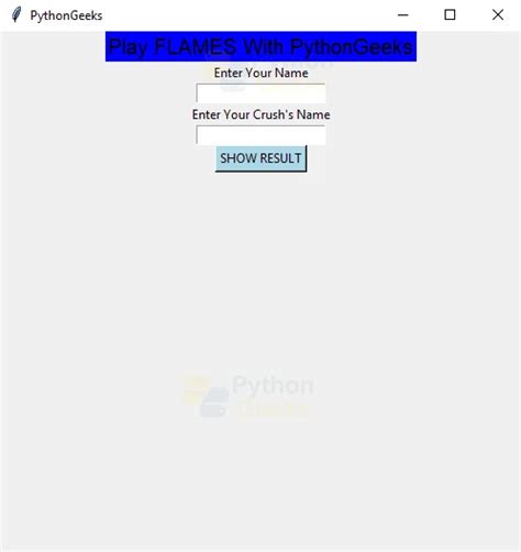 Python Flames Game Project With Source Code Python Geeks