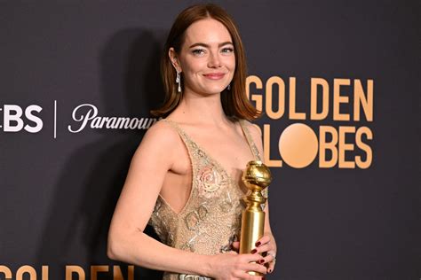 Emma Stone Reveals Where Shes Keeping Her Golden Globes Exclusive