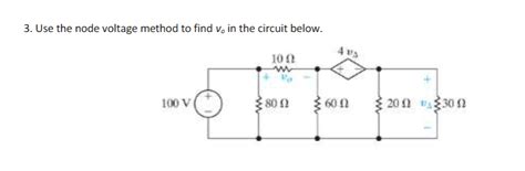 Solved 3 Use The Node Voltage Method To Find V0 In The Chegg