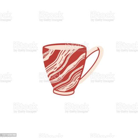 흰색 배경에 고립 된 커피 세라믹 머그잔 만화 벡터 일러스트레이션 도예에 대한 스톡 벡터 아트 및 기타 이미지 도예 라떼