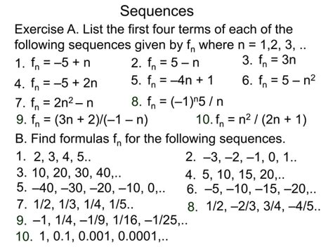 51 Sequences And Summation Notation T Pptx