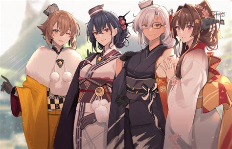 Nagato Mutsu Musashi Mutsu Nagato And 2 More Kantai Collection Drawn By Kasumiskchkko